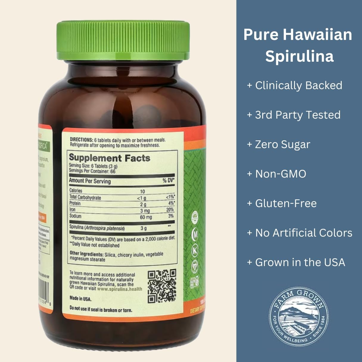 Nutrex Hawaii, Pure Hawaiian Spirulina 500 mg, Vegan, Supports Immune ...